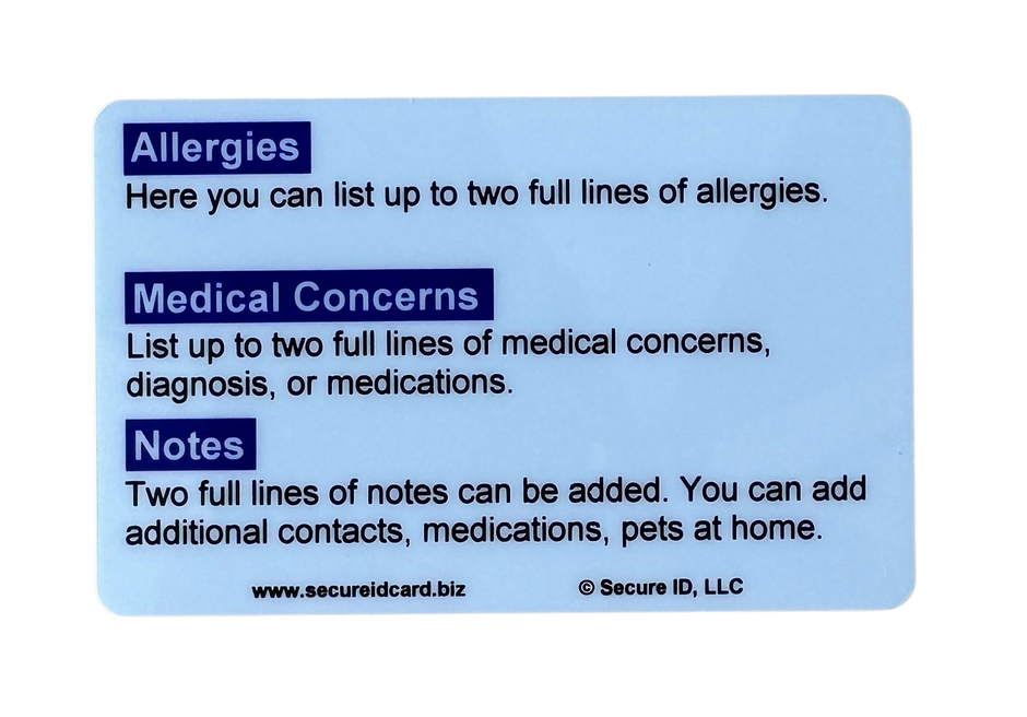 Emergency Contact Cards – Secure ID